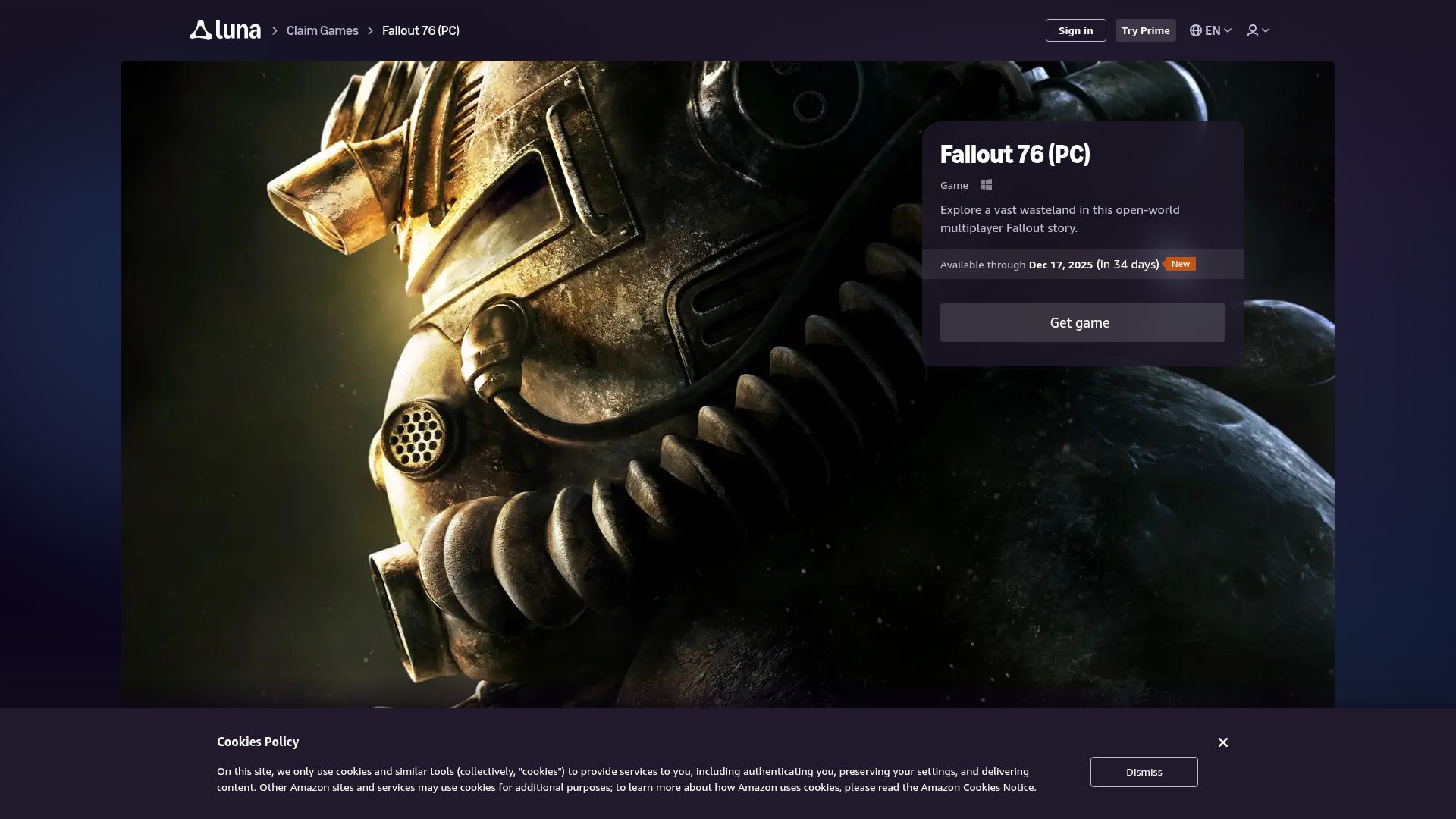 Fallout 76 (PC) - Prime Gaming - NOCASHGAMING